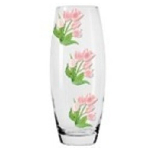 Ваза стеклянная 26см «Весенние тюльпаны» FLORA D43966/01