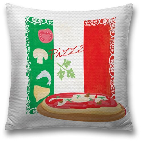 Наволочка декоративная на молнии, чехол на подушку JoyArty "Итальянская пицца" 45х45 см