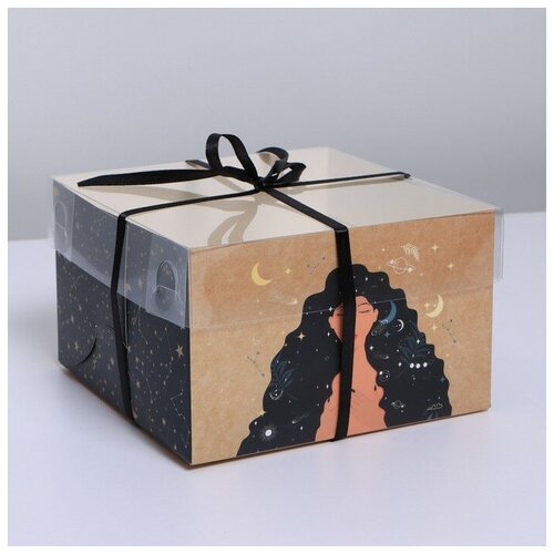 Коробка для капкейка «Медитация», 16 × 16 × 10 см