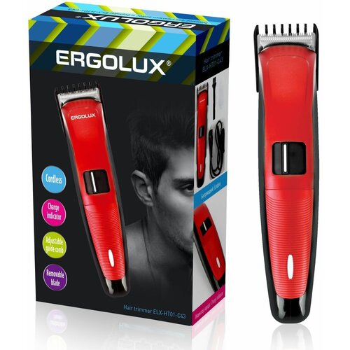 Машинка для стрижки Ergolux ELX-HT01-C43, красный