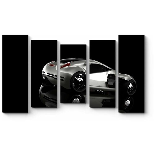Модульная картина Концепт серебристого спортивного автомобиля120x72