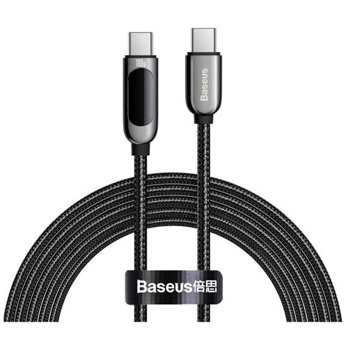 Кабель USB-C BASEUS Display Fast Charging, Type-C - Type-C, 5А, 100W, 2 м, черный (CATSK-C01)