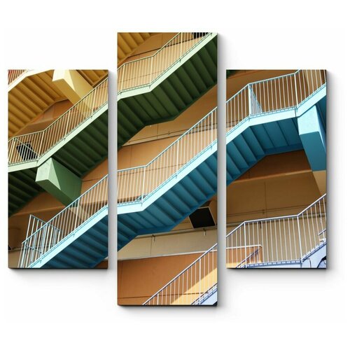 Модульная картина Цветные лестницы130x117