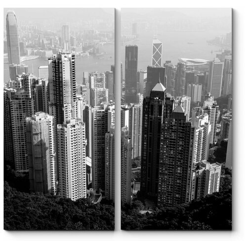 Модульная картина Монохромный Гонконг130x130