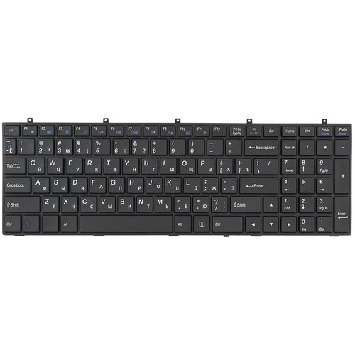 Клавиатура для ноутбука DNS 0170720 Clevo W350 W370 черная, плоский Enter