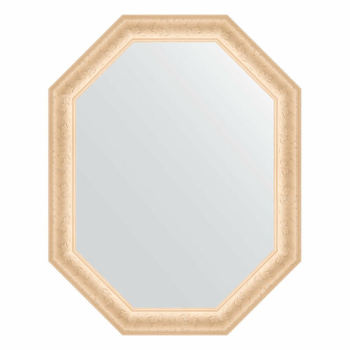 Зеркало настенное Polygon EVOFORM в багетной раме старый гипс, 75х95 см, для гостиной, прихожей, кабинета, спальни и ванной комнаты, BY 7144