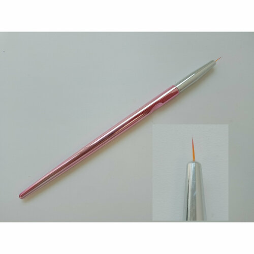 Кисть тонкая розовая перламутровая ручка