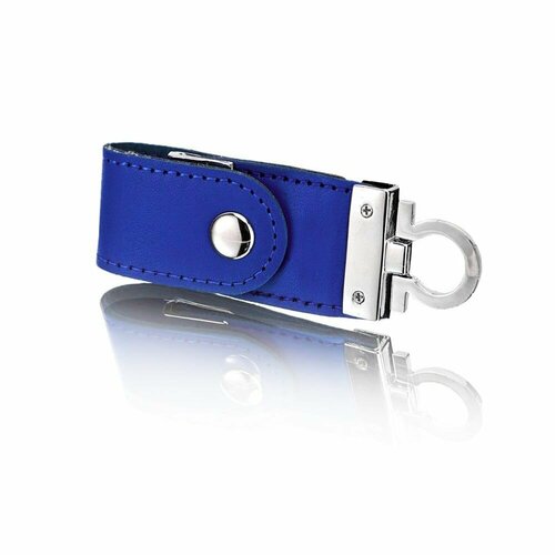 Кожаная флешка Banyan, 16 ГБ, синяя, USB 2.0, арт. F20