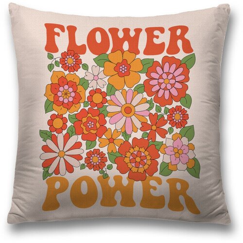 Наволочка декоративная на молнии, чехол на подушку JoyArty "Сила цветка” 45х45 см