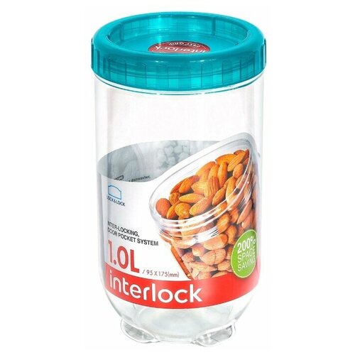 LocknLock Банка для сыпучих продуктов Interlock, 1000 мл, 9.5x18 см, 9.5x9.5x18 см