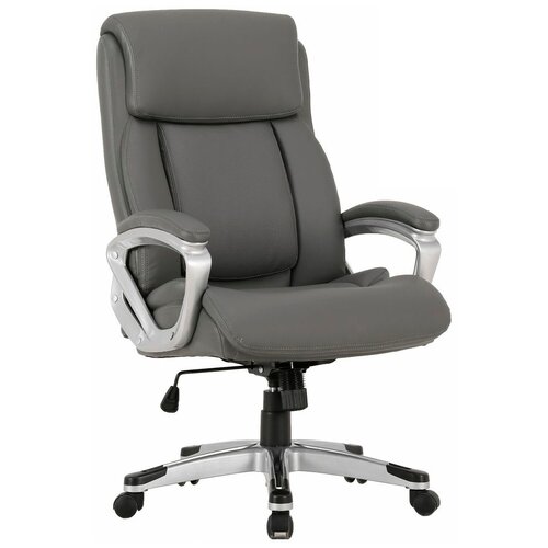 Компьютерное кресло Brabix Premium Level EX-527 для руководителя, обивка: натуральная кожа/искусственная кожа, цвет: серый
