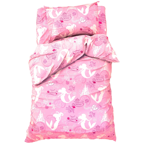 Комплект постельного белья Сима-ленд Принцессы: Русалочка Ариель, 1.5-спальное, хлопок, розовый