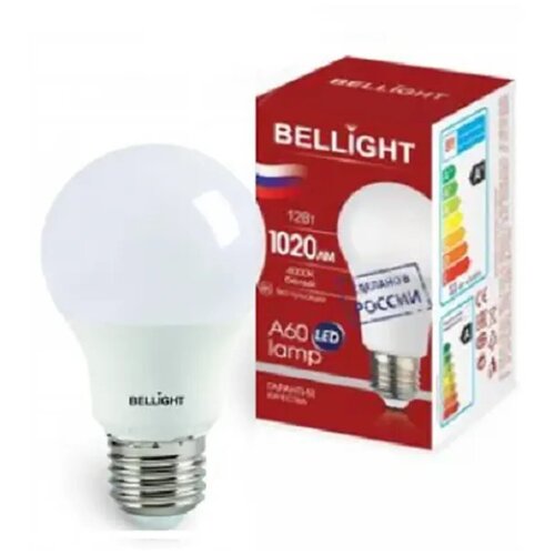 Лампа светодиодная LED A60 220V/12W/E27 1020Lm 4000К | код 88297788 | BELLIGHT (40шт. в упак.)