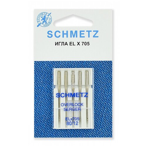Иглы для плоскошовных машин, хромированные Schmetz CF ELx705 № 80, уп.5 игл