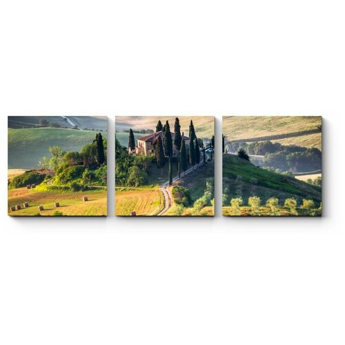 Модульная картина Тоскана, панорамный пейзаж80x27
