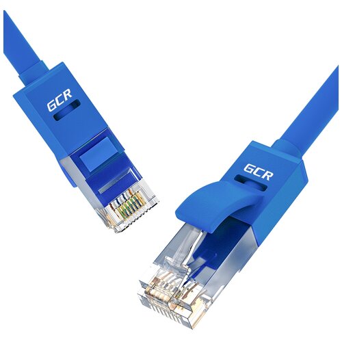 Патч-корд 3м для интернета UTP GCR 10 Гбит/с кат 6 RJ45M синий