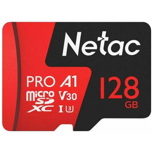 Карта памяти Netac MicroSD card P500 Extreme Pro 128GB, retail version w/SD