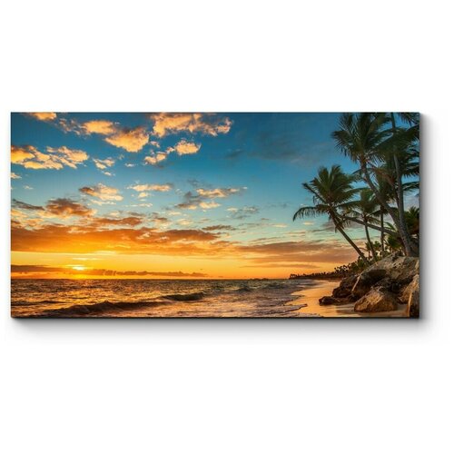 Модульная картина Восход солнца на райском острове 90x45