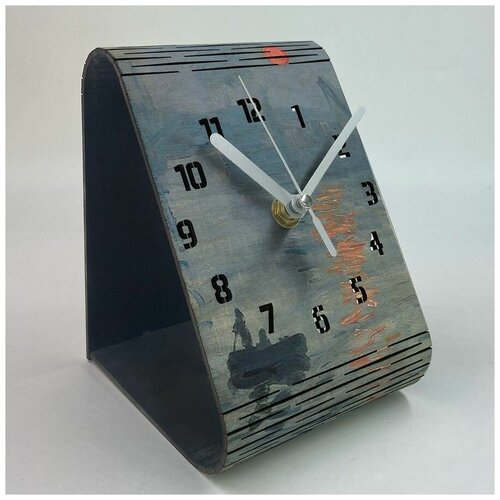 Настольные деревянные бесшумные часы цвета венге с УФ принтом Иллюстрация - 324