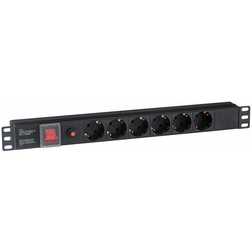 Блок силовых розеток Exegate ServerPro PDU-19H605 Al-6S-C14-SW-O