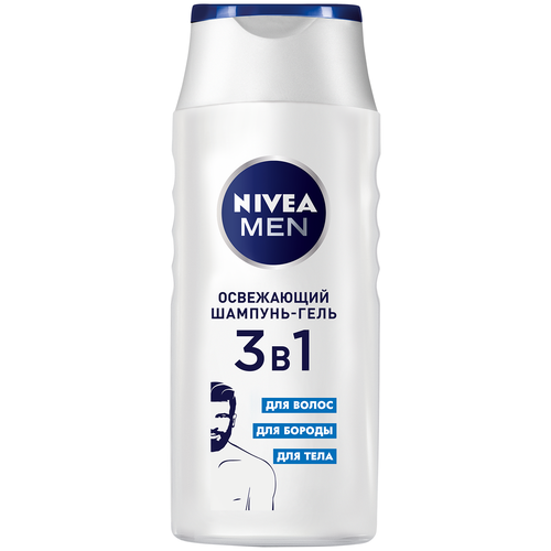 Гель-шампунь для душа Nivea Men Освежающий 3 в 1, 250 мл, 295 г