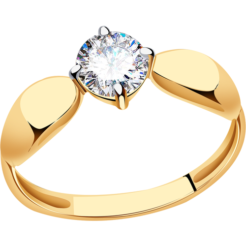 Кольцо Diamant online, золото, 585 проба, кристаллы Swarovski, размер 16