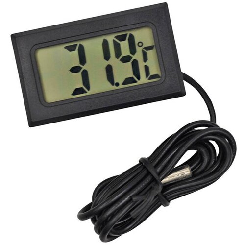 Термометр электронный Linnhill с выносным проводным датчиком / Градусник уличный на батарейках/ Датчик температуры на окно/ Домашняя метеостанция