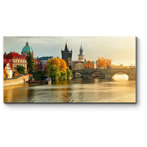 Модульная картина Закат в Старом Городе, Прага 90x45