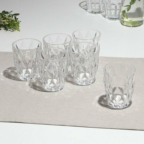 Ас-декор Набор стаканов, стеклянный, d=8 см, h=10 см, 260 мл, 6 шт