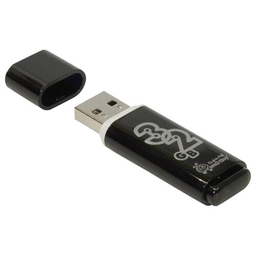 Память Smart Buy "Glossy" 32GB, USB 2.0 Flash Drive, черный
