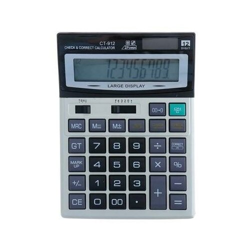 Калькулятор настольный, 12-разрядный, CT-912, двойное питание, средний 589573 .