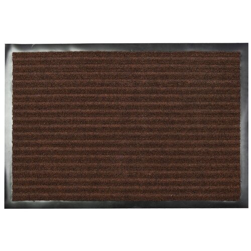 Коврик придверный, 40х60 см, прямоугольный, резиновый, с ковролином, коричневый, Комфорт, Floor mat, XTL-1002