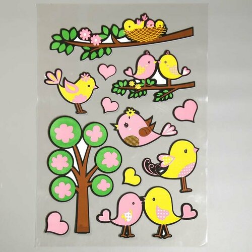 Наклейка EVA КНР "Деревья и птички", 79*49 см