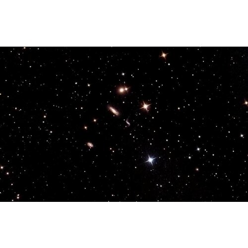 Картина на холсте 60x110 LinxOne "Галактика, звезды, блики, космос" интерьерная для дома / на стену / на кухню / с подрамником
