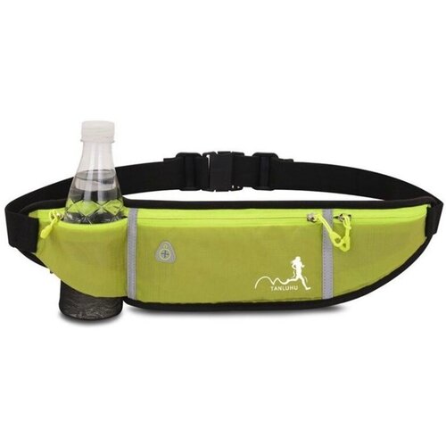 Сумка поясная NO NAME, фактура гладкая, зеленый