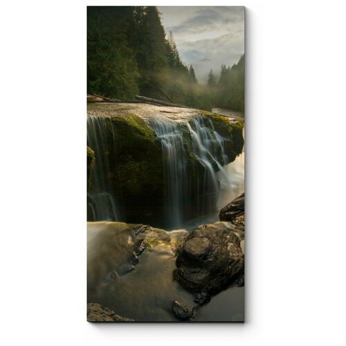 Модульная картина Лесной водопад 30x60