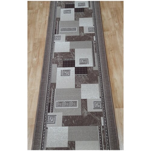 Ковровая дорожка на войлоке, Витебские ковры, с печатным рисунком, 1286_93, кофейная, 0.6*2.5 м