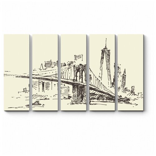 Модульная картина Мост, Манхэттен, Нью Йорк 90x54