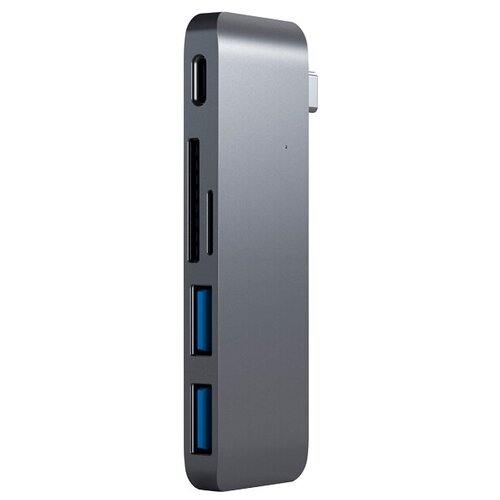 USB-концентратор  Satechi Type-C Pass-Through USB Hub with USB-C Charging Port (ST-TCUP), разъемов: 3, space gray