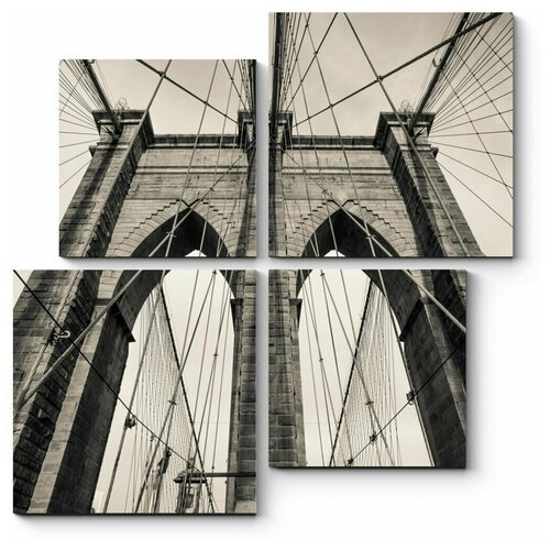Модульная картина Бруклинский мост, винтаж 70x70