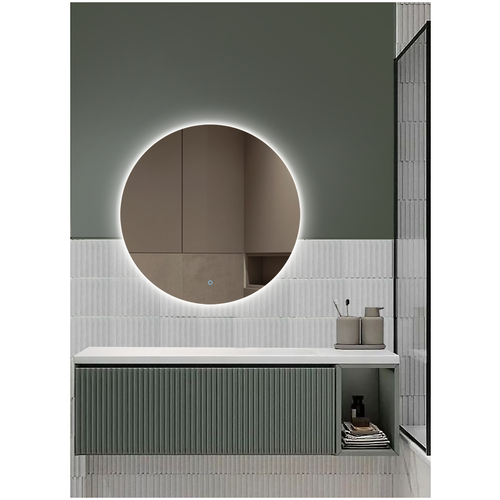 Зеркало для ванной Sun D40 круглое "парящее" с нейтральной LED-подсветкой