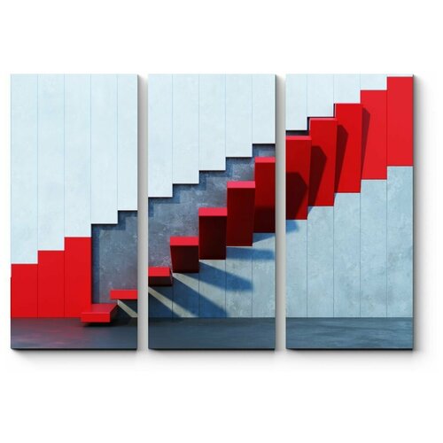 Модульная картина Красная лестница120x86
