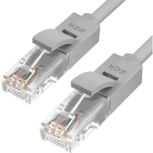 GCR Патч-корд прямой 11.0m UTP кат.5e. серый. 24 AWG. литой. ethernet high speed 1 Гбит/с. RJ45. T568B