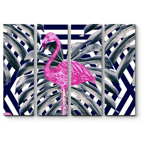 Модульная картина Приключения фламинго в джунглях 130x98