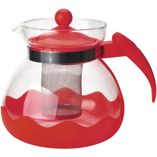 Mallony Заварочный чайник Decotto-1500 910107, 1.5 л, 1.5 л, прозрачный/красный