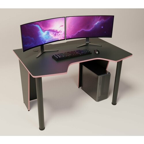 Игровой компьютерный стол FPS 120х78х73 Черно-розовый