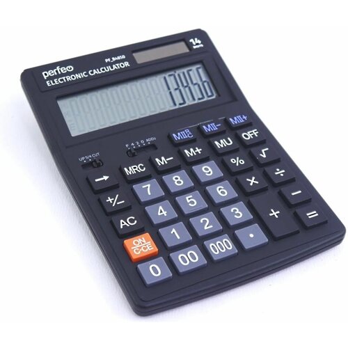 Калькулятор настольный 14 -разрядный PF_B4850 2пит 122*168 (черный корпус) (картонная упаковка с европодвесом) (33799)