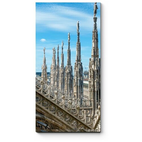 Модульная картина Мраморные скульптуры Миланского собора50x100