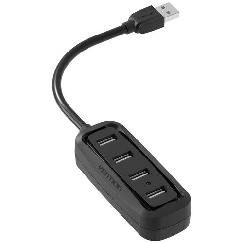 Концентратор VENTION USB 2.0 на 4 порта Черный - 1 м.
