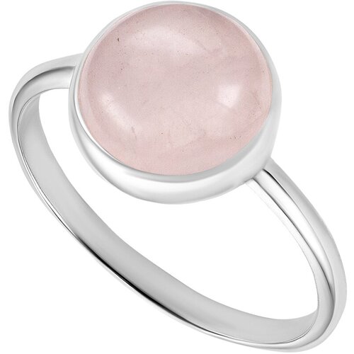 Кольцо Самородок, серебро, 925 проба, чернение, кварц, размер 17.5, розовый